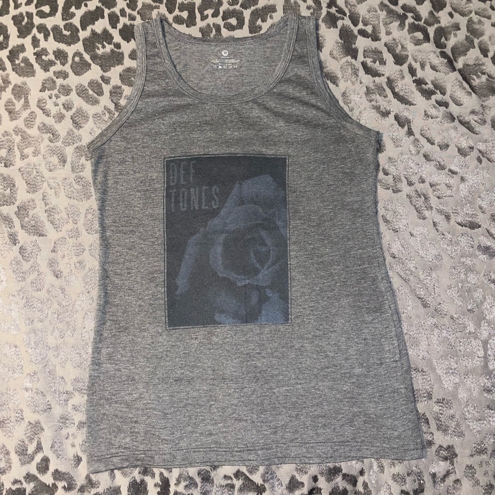 Rare Gray Deftones Rose Tank - Gem